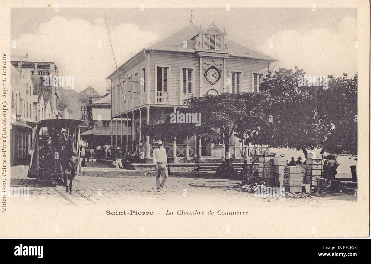 The image depicts the Chamber of Commerce building in Saint Pierre ...