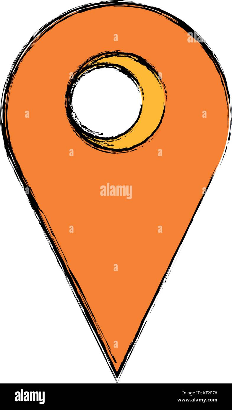 colorful location symbol over white background vector illustration ...