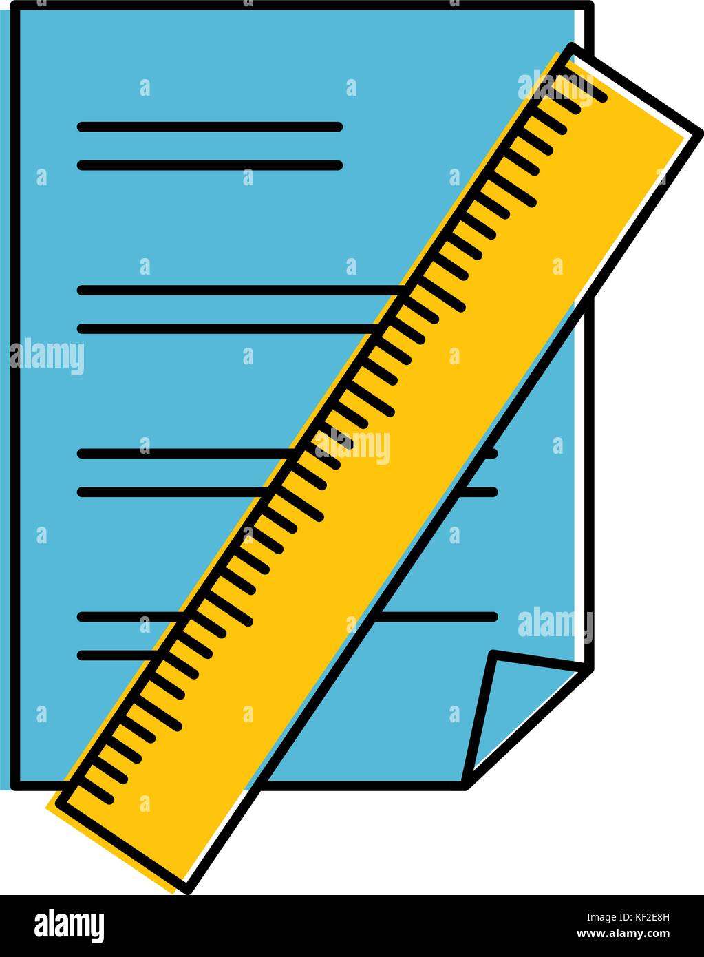 paper document with rule vector illustration design Stock Vector Image ...