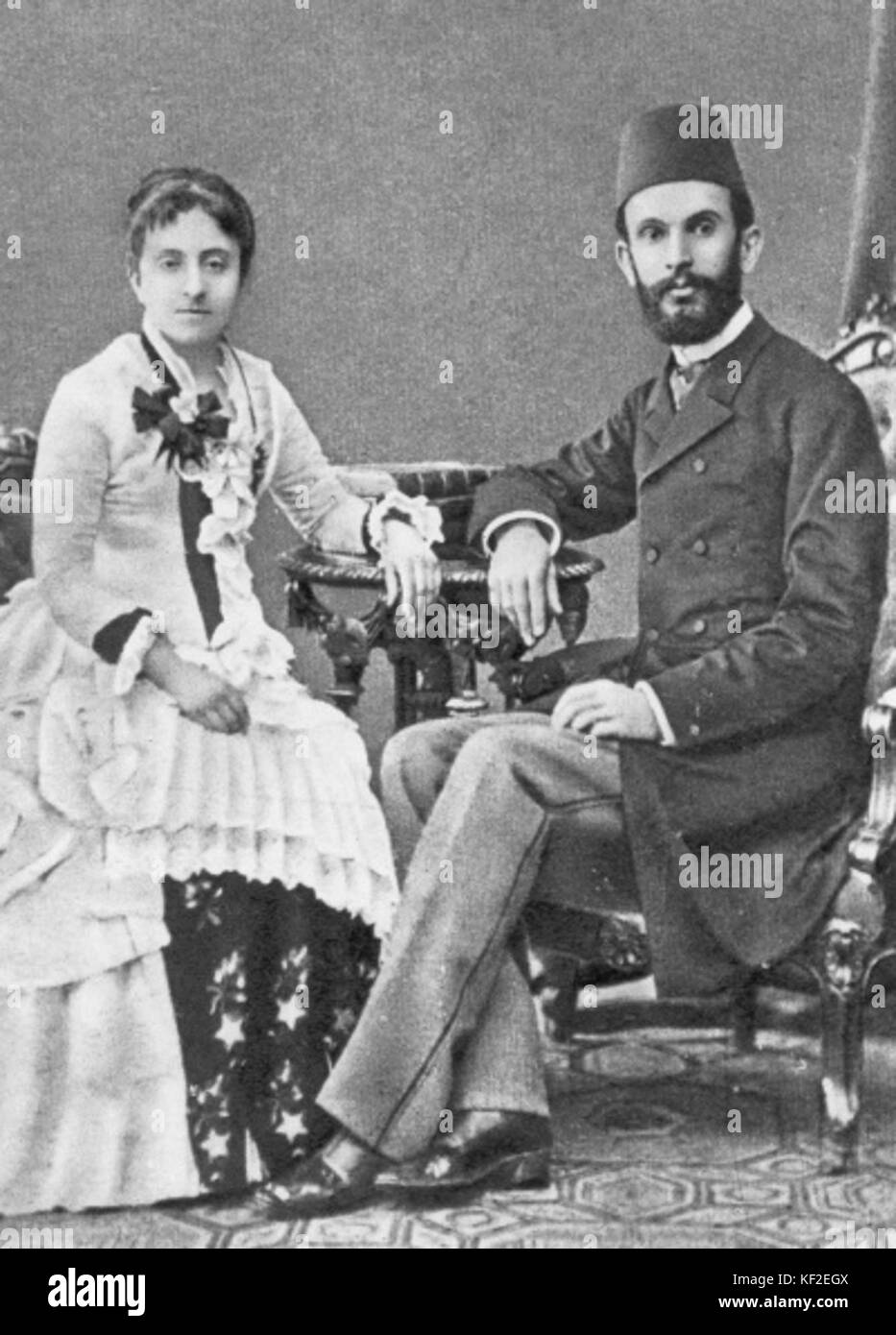 Sami Frasheri with his wife Emine Stock Photo - Alamy