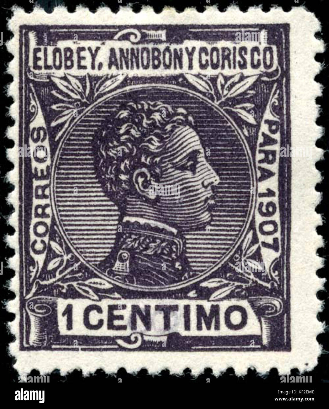 Stamp Elobey 1907 1c Stock Photo - Alamy