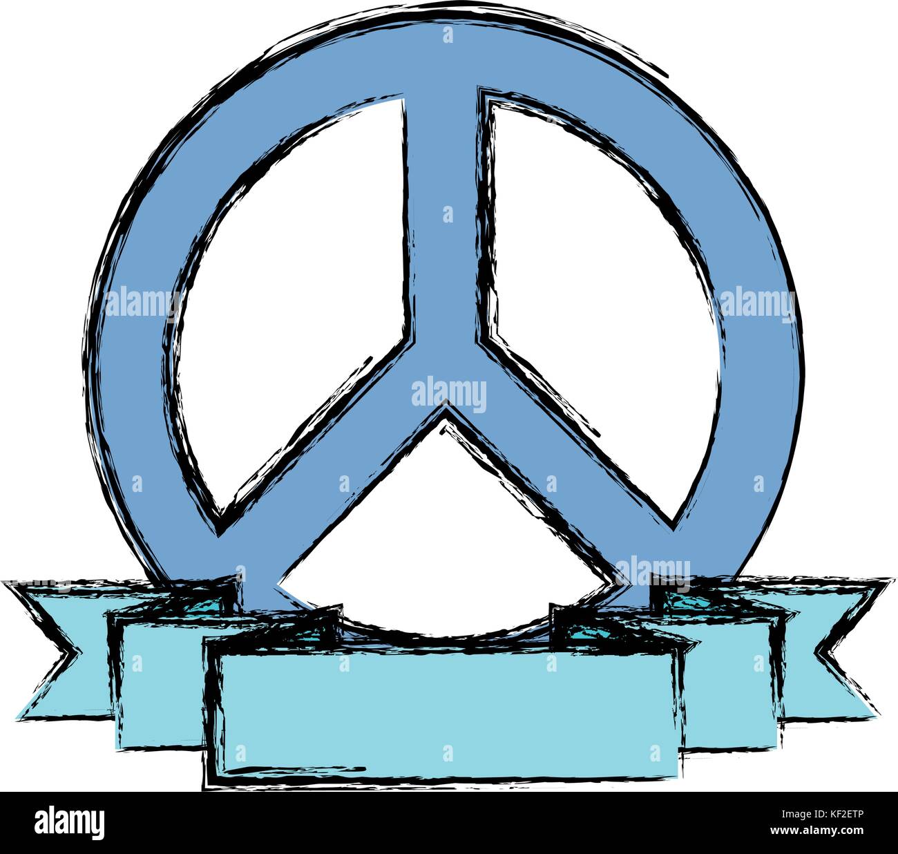colorful peace symbol with ribbon over white background vector ...