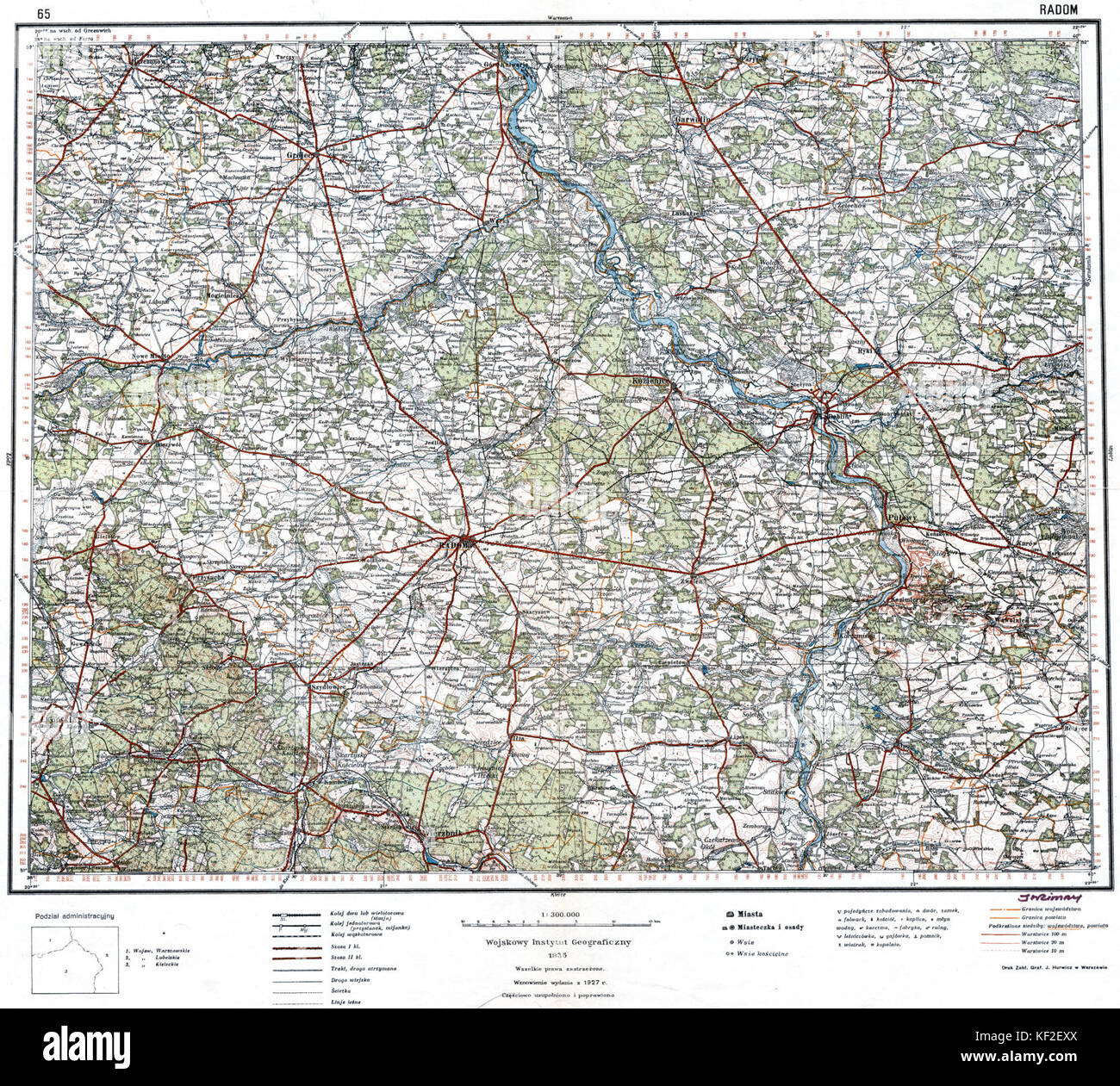 WIG Mapa Operacyjna Polski 65 Radom 1927 1935 Stock Photo - Alamy