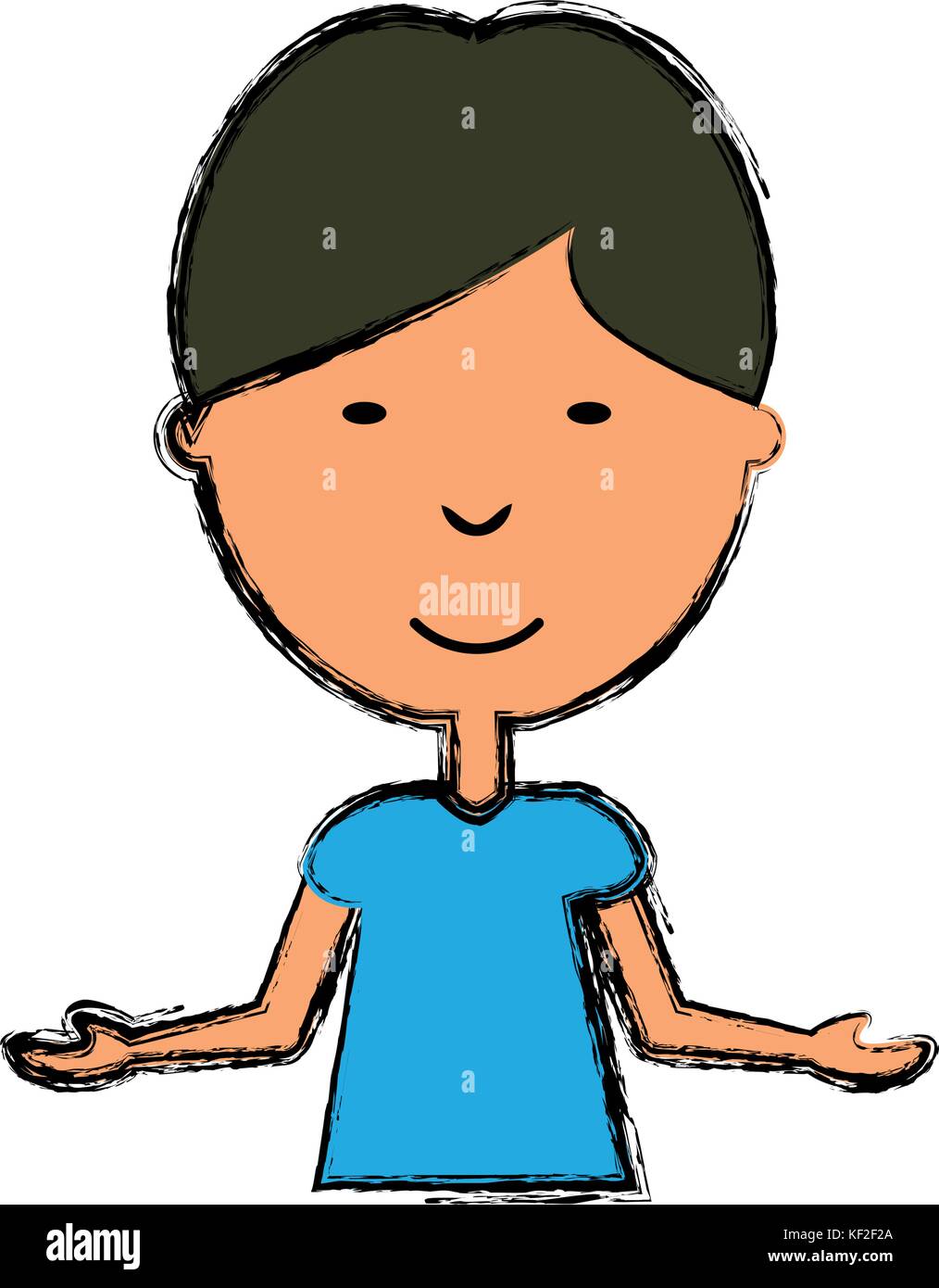 colored man with open arms over white background vector illustration ...