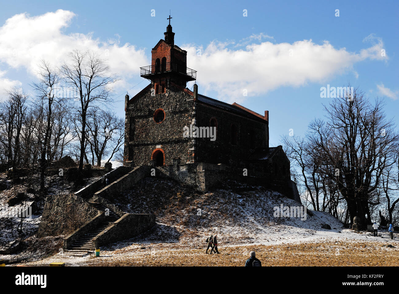 sleza, mountain, church, dolnoslaskie, poland, europe, landscape ...