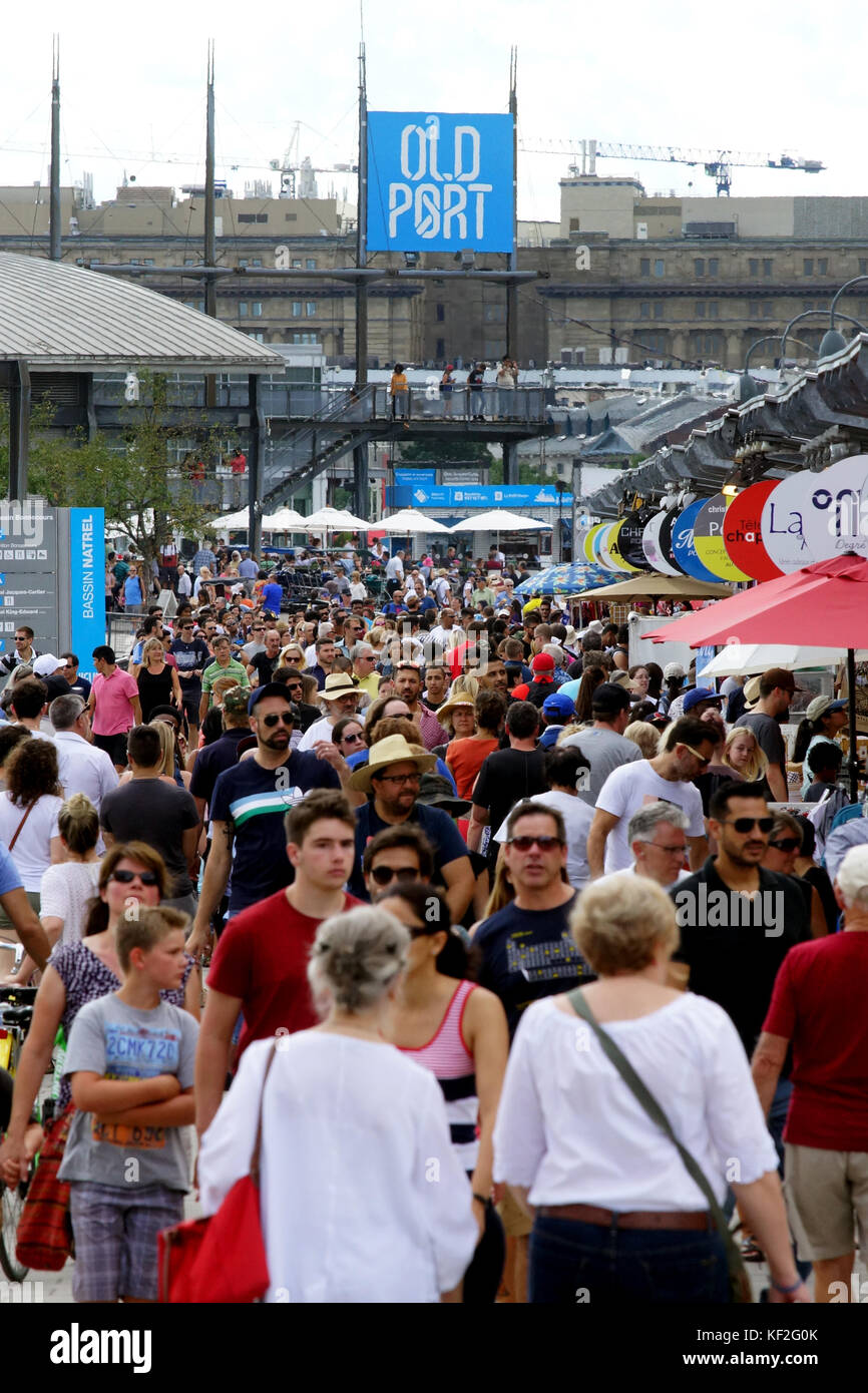 Montreal,Canada,15 August,2017.Crowd of people walking along in ...
