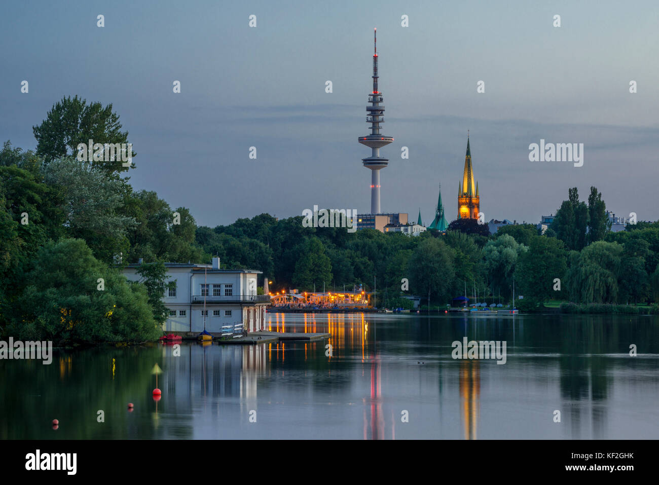 Outer alster with television tower hi-res stock photography and images ...