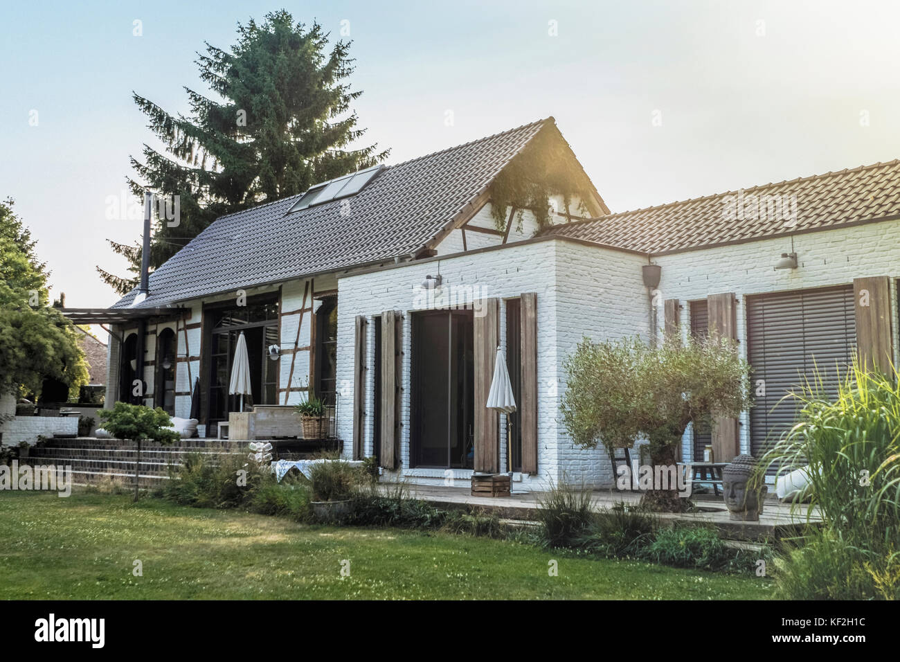 Germany, Country house with garden Stock Photo - Alamy