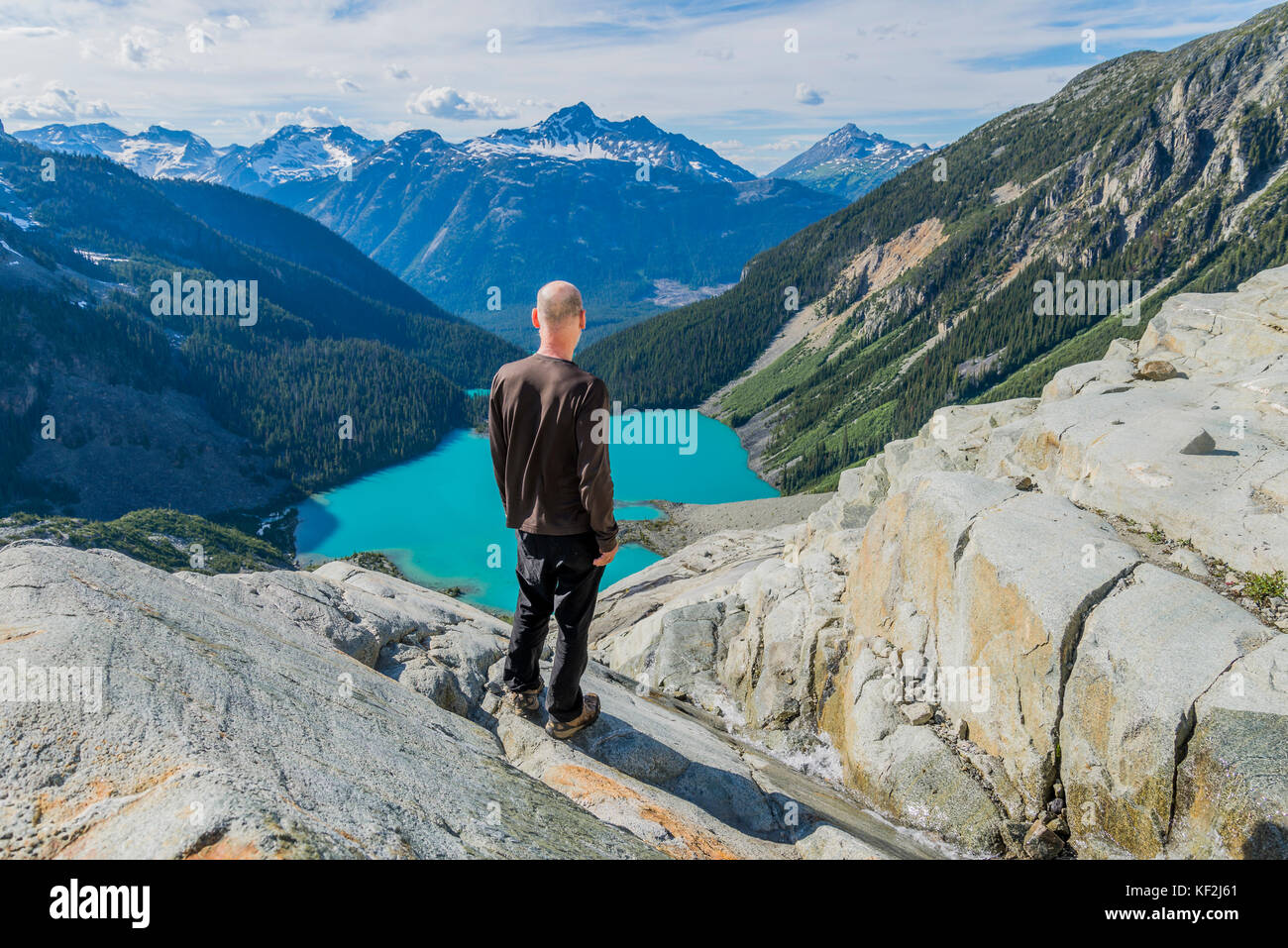 Joffre Lakes from Matier Glacier edge, Joffre Lakes Provincial Park ...