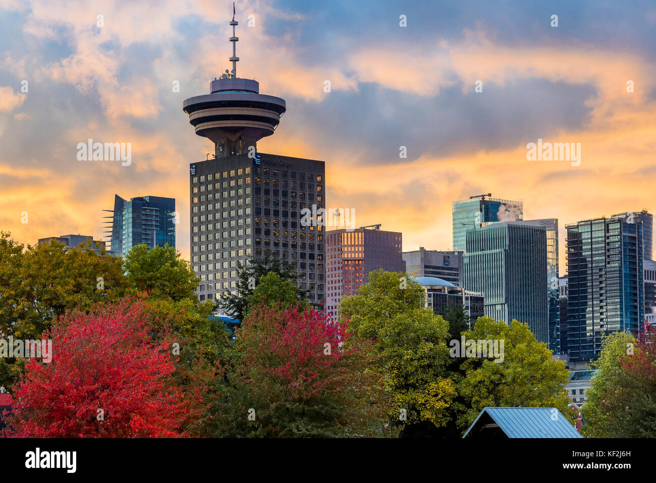 Skyline with Harbour Centre Tower, Vancouver, British Columbia, Canada ...