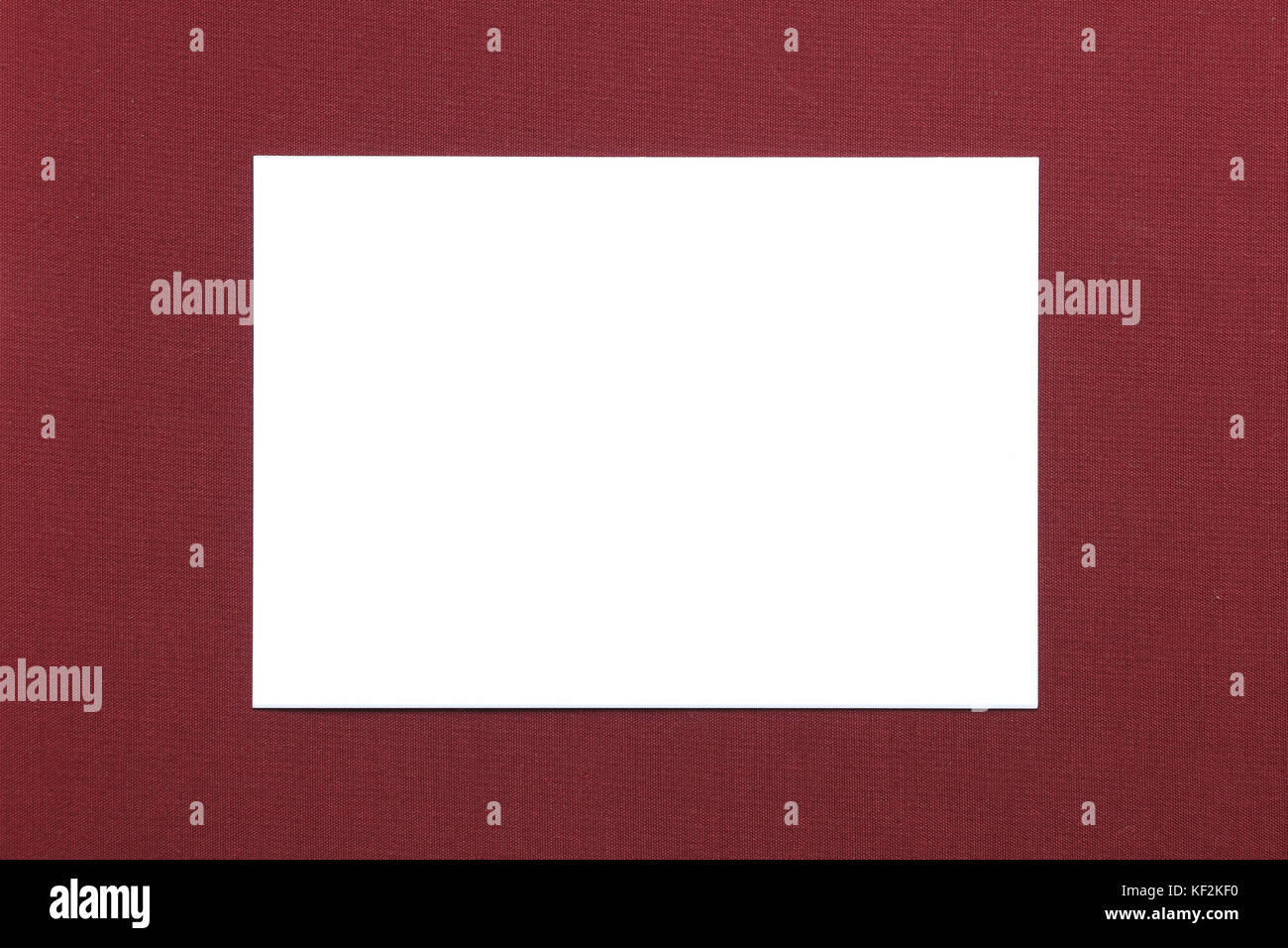 blank white card on red background Stock Photo - Alamy