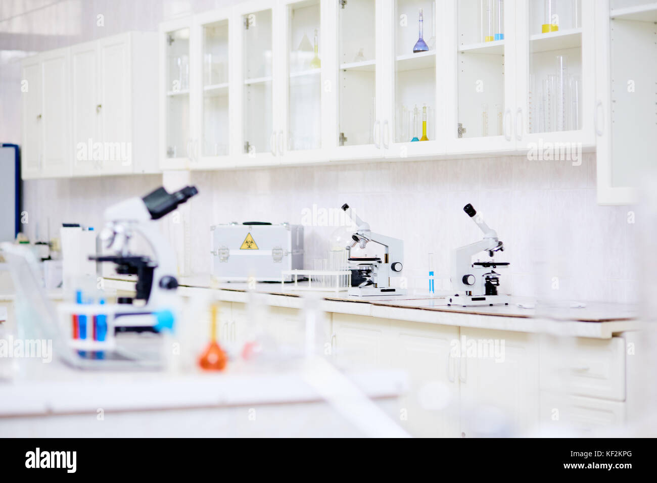 Workplace of scientist Stock Photo - Alamy