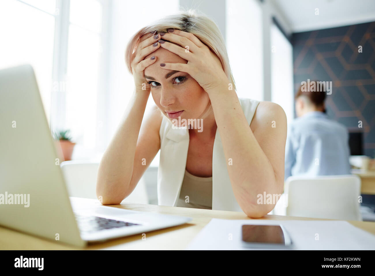 Thinking of report Stock Photo - Alamy