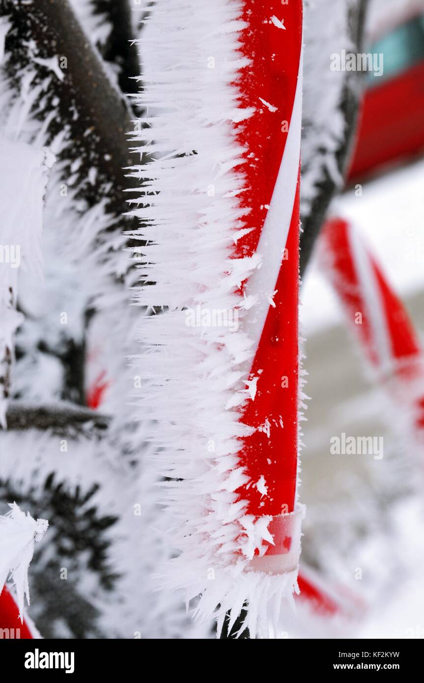 Unique and rare formation of icicles on candy cane Stock Photo - Alamy