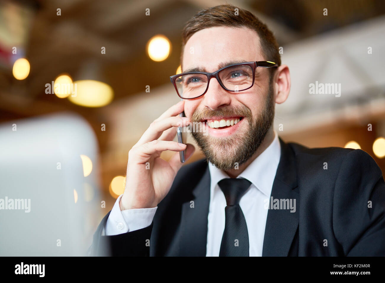 Handsome bearded using smartphone hi-res stock photography and images ...
