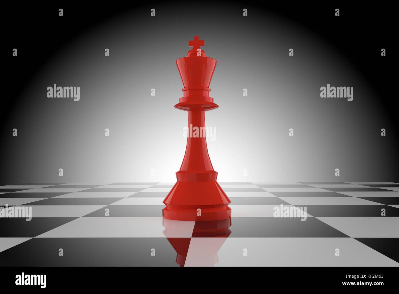 red chess king on chessboard in 3D rendering Stock Photo - Alamy