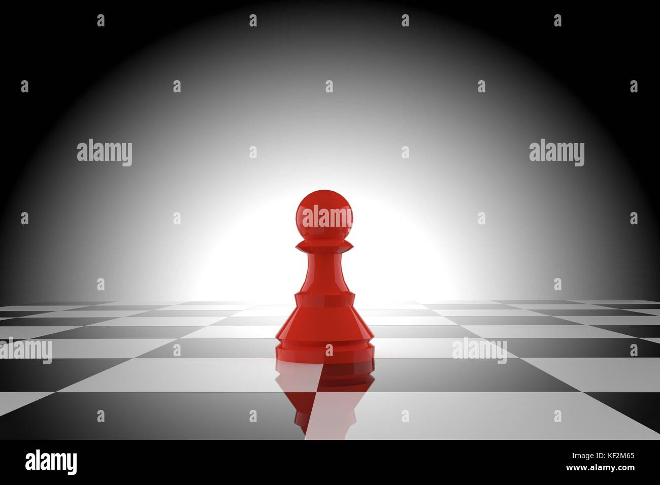 red chess pawn on chessboard in 3D rendering Stock Photo - Alamy