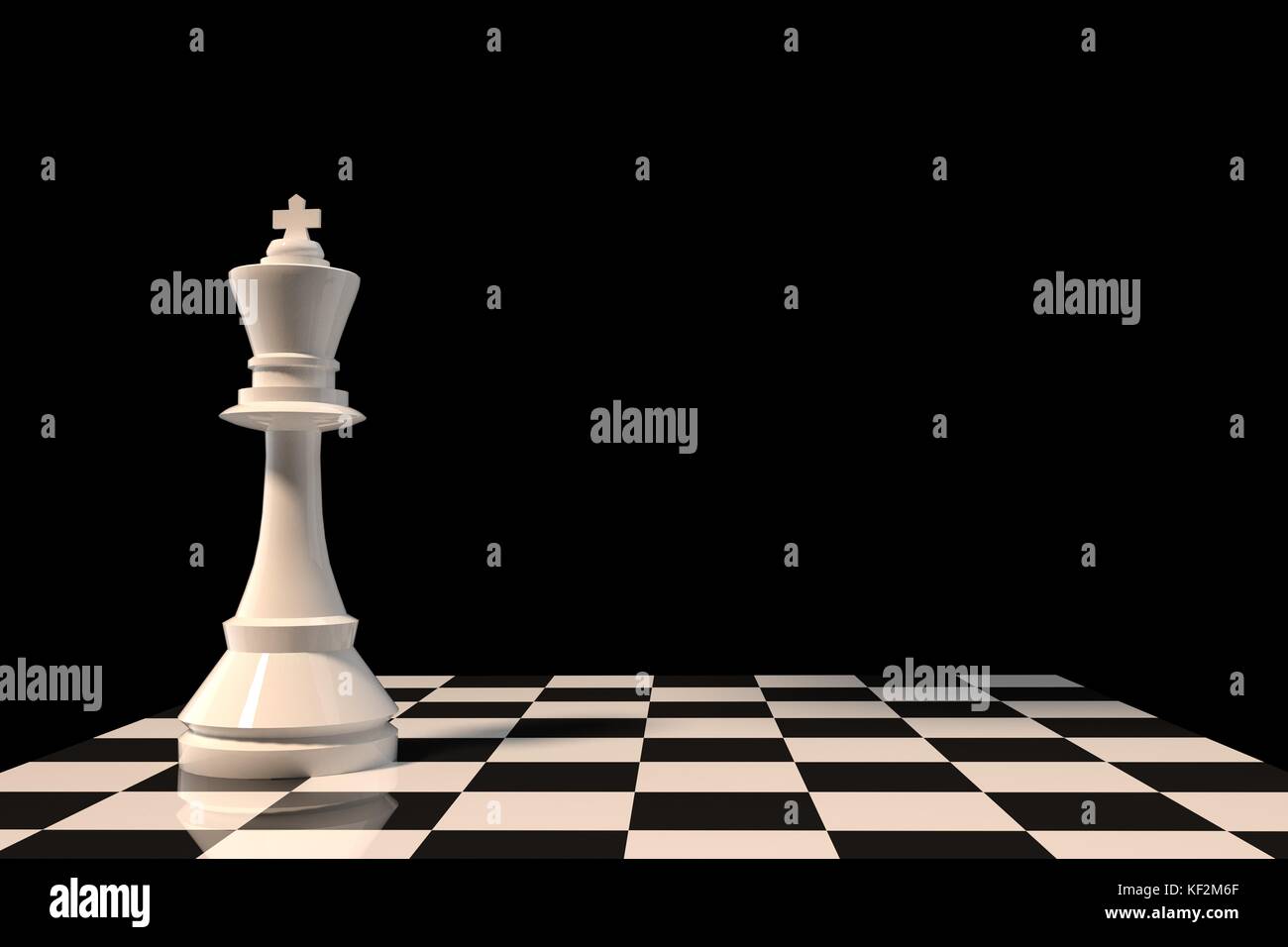 white chess king figure on chessboard in 3D rendering Stock Photo - Alamy