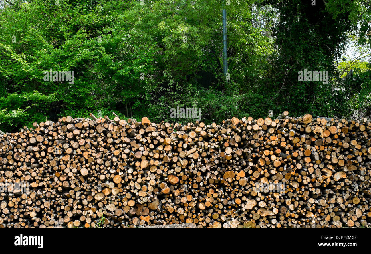 Wood pile background Stock Photo - Alamy