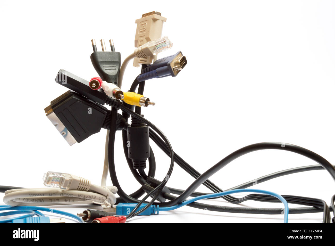 cables and plugs for computers Stock Photo - Alamy