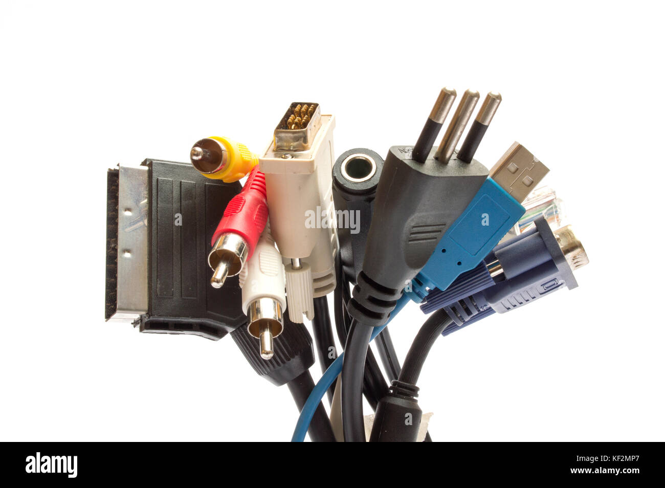 cables and plugs for computers Stock Photo - Alamy