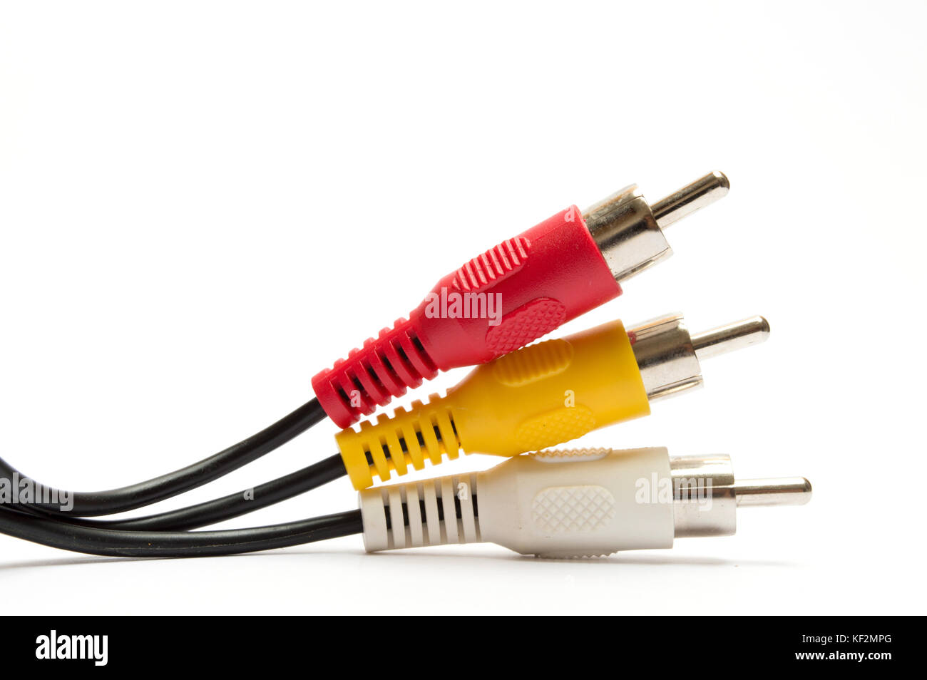 RCA connectors on a white background Stock Photo - Alamy