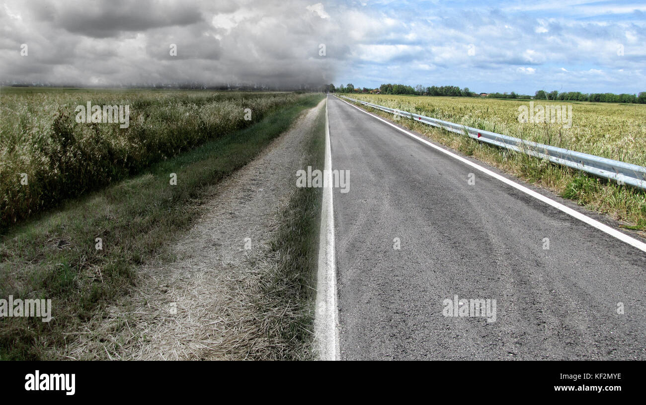 The good and the bad road Stock Photo - Alamy