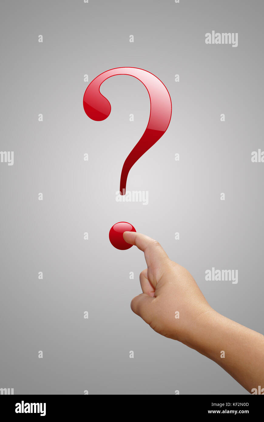 Concept of quiz. Hand with question mark Stock Photo - Alamy