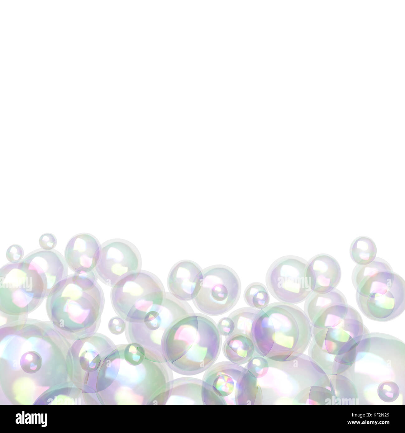 bubbles of different sizes isolated on white background Stock Photo - Alamy