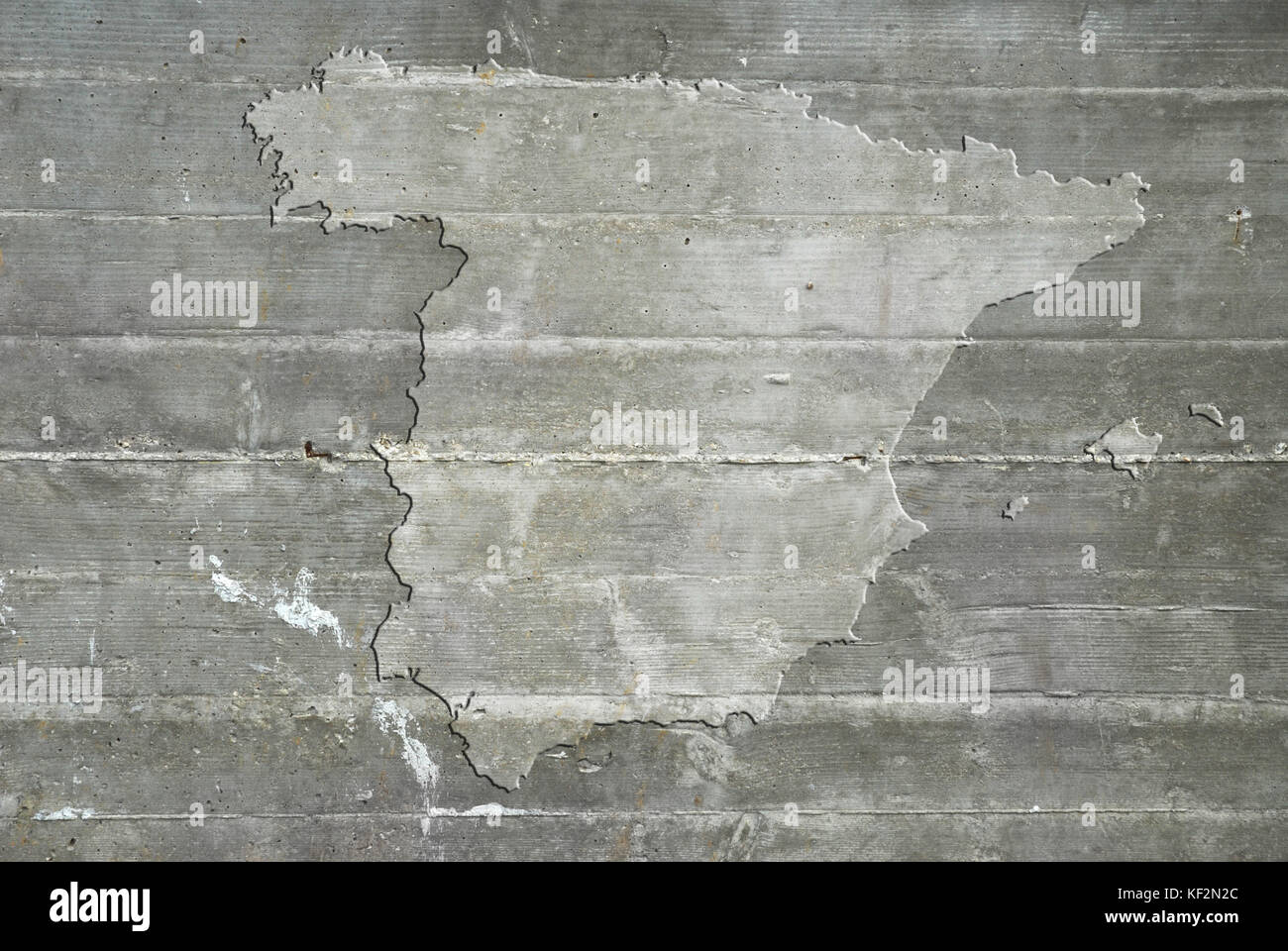 Map of Spain on reinforced concrete Stock Photo - Alamy