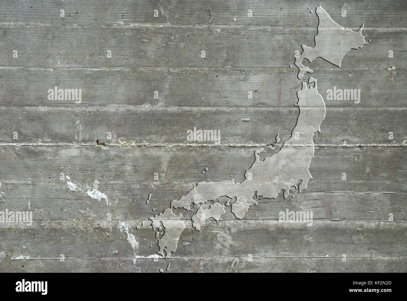 Map of Japan on reinforced concrete Stock Photo - Alamy