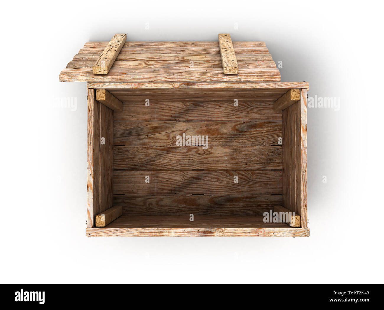 old wooden box isolated on white background Stock Photo - Alamy