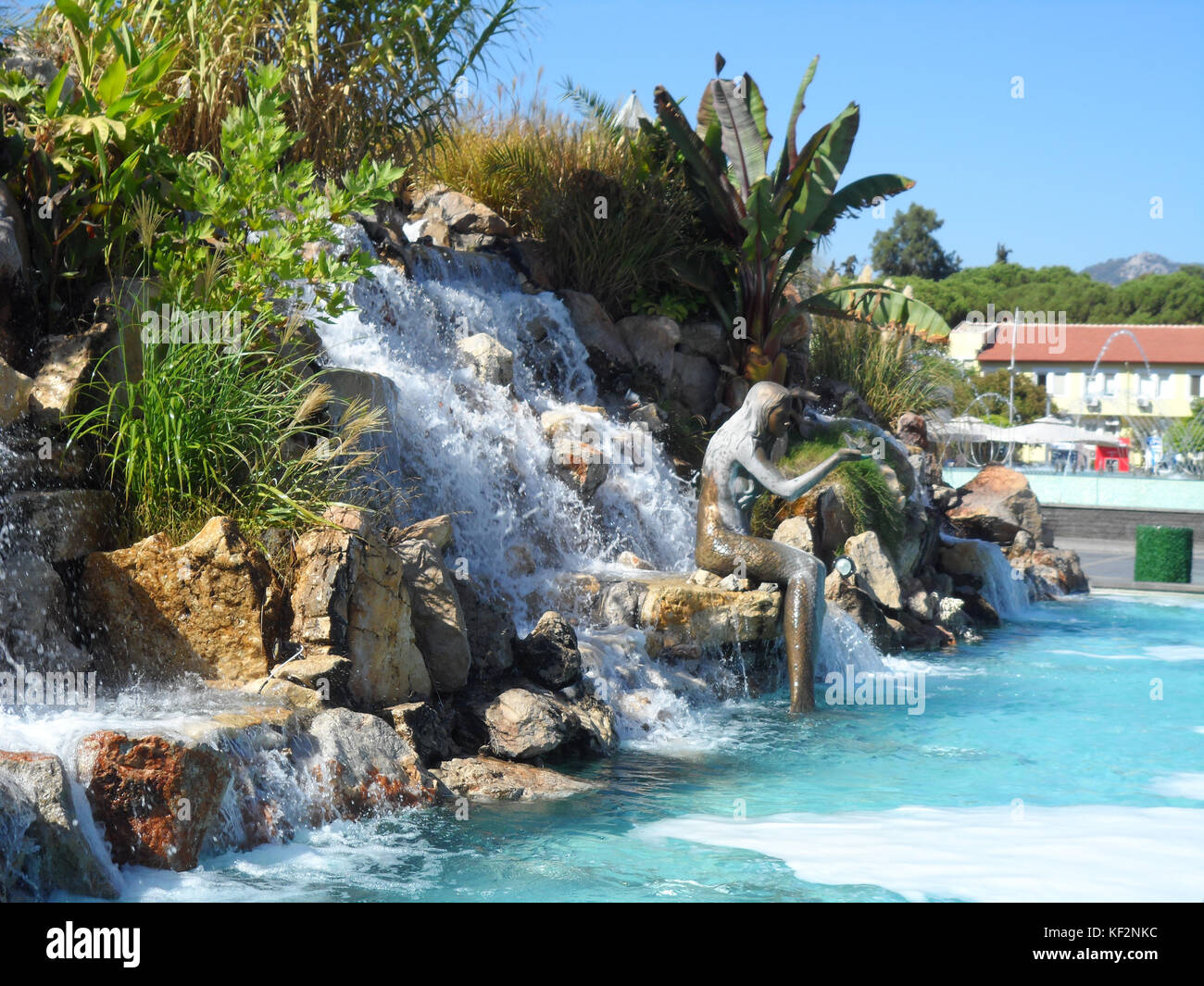 Mermaid waterfalls in Ataturk park, Marmaris, Mugla province, Turkey ...