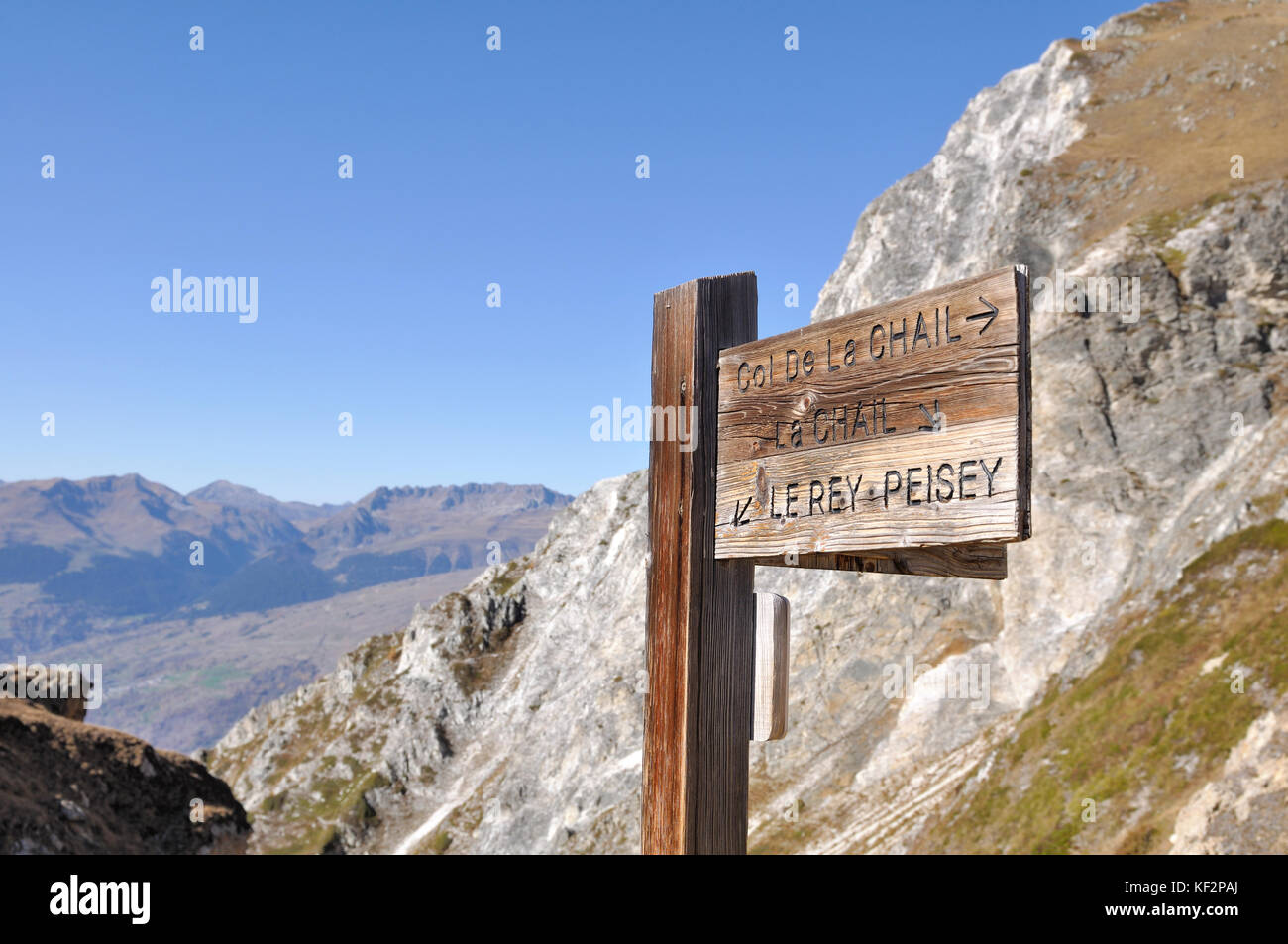 panel with direction of path in mountain Stock Photo - Alamy
