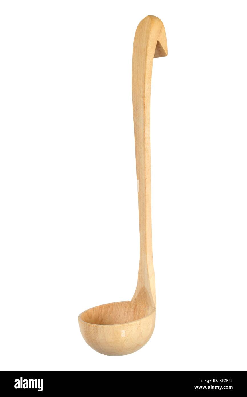 Wooden ladle isolated on white background Stock Photo - Alamy
