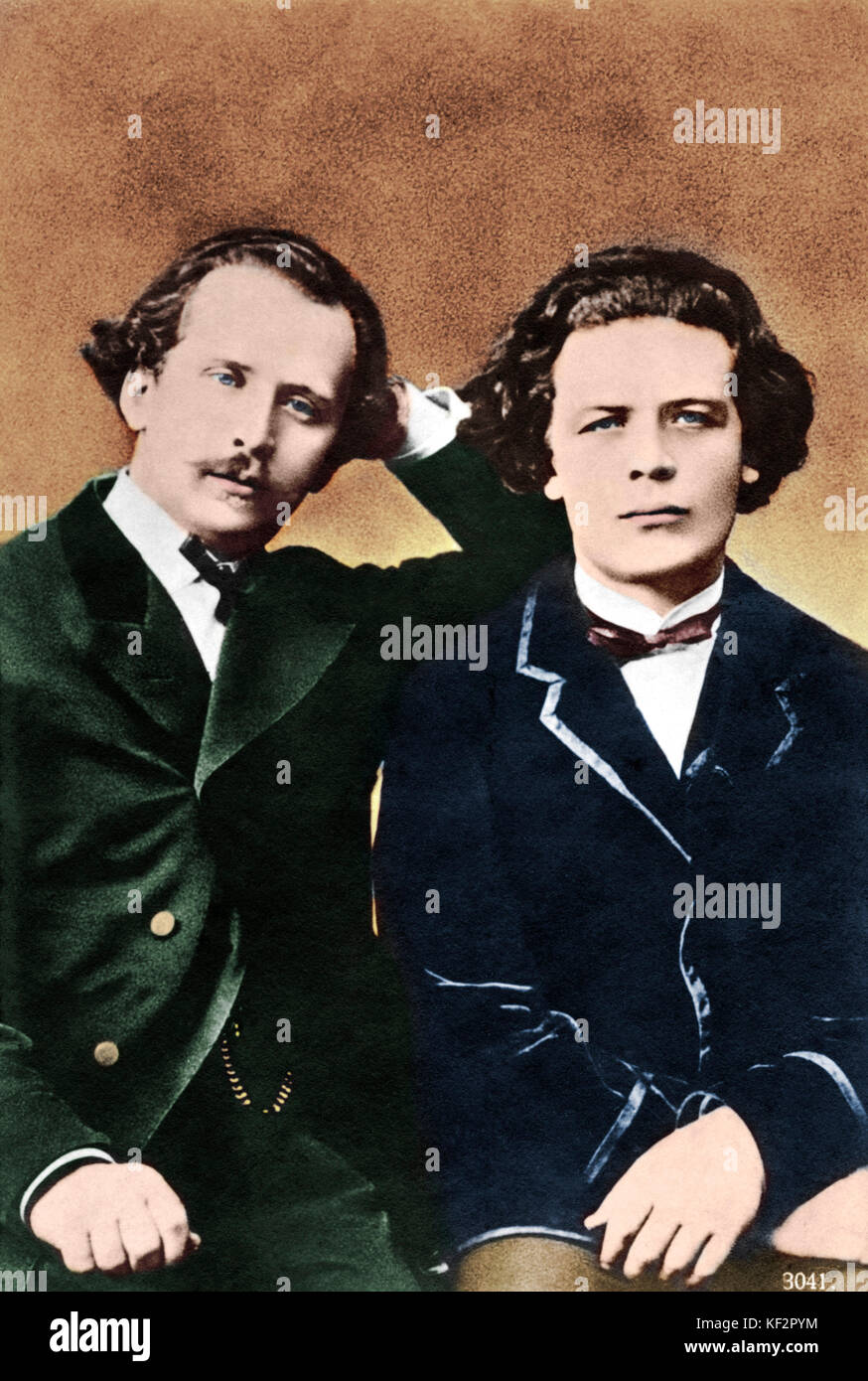 Anton & Nikolai Rubinstein seated. Portrait of the Russian pianist and ...