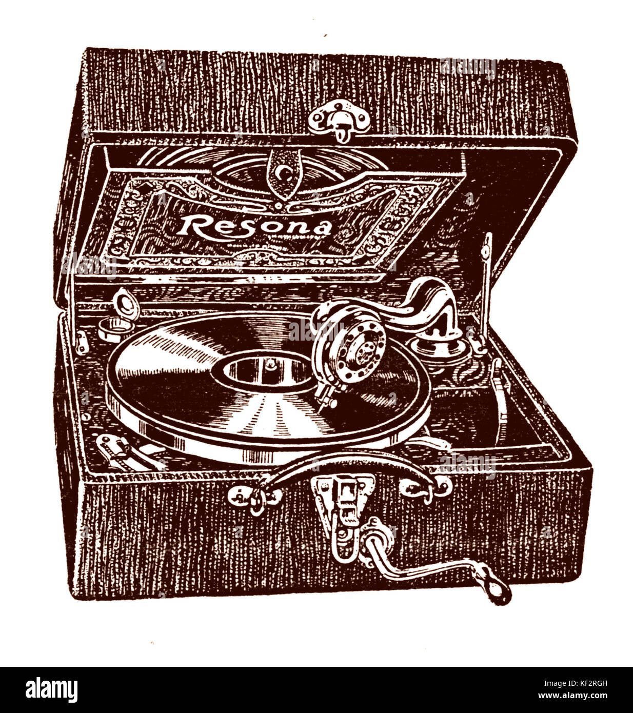 Gramophone. Early gramophone with needle playing 78 record Stock Photo ...