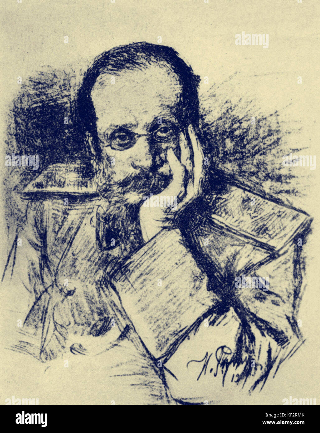 César CUI, portrait. Russian Composer, 1835-1918. One of 'The Five ...