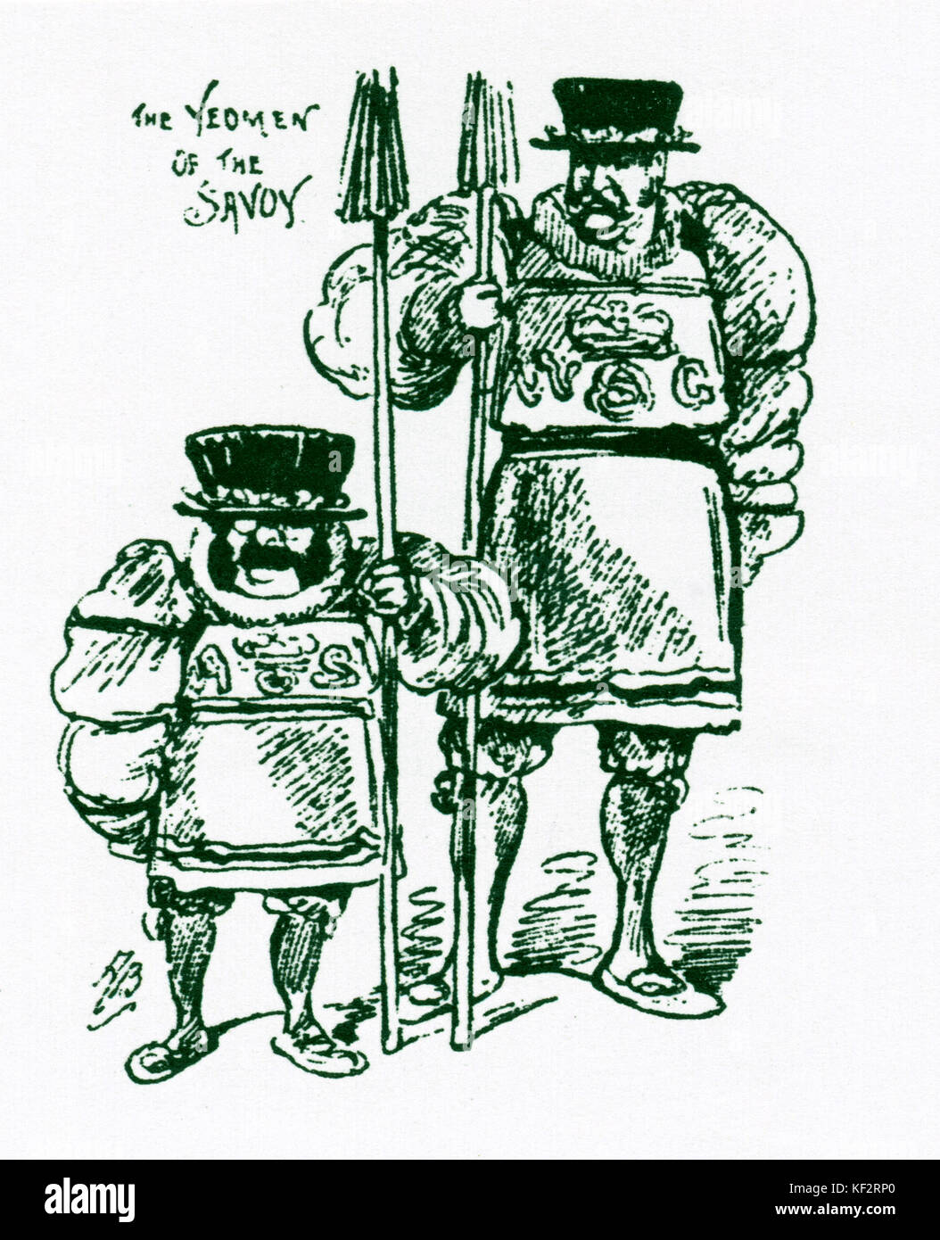 'The Yeomen of the Savoy' - Caricature of Gilbert & Sullivan as Yeomen ...
