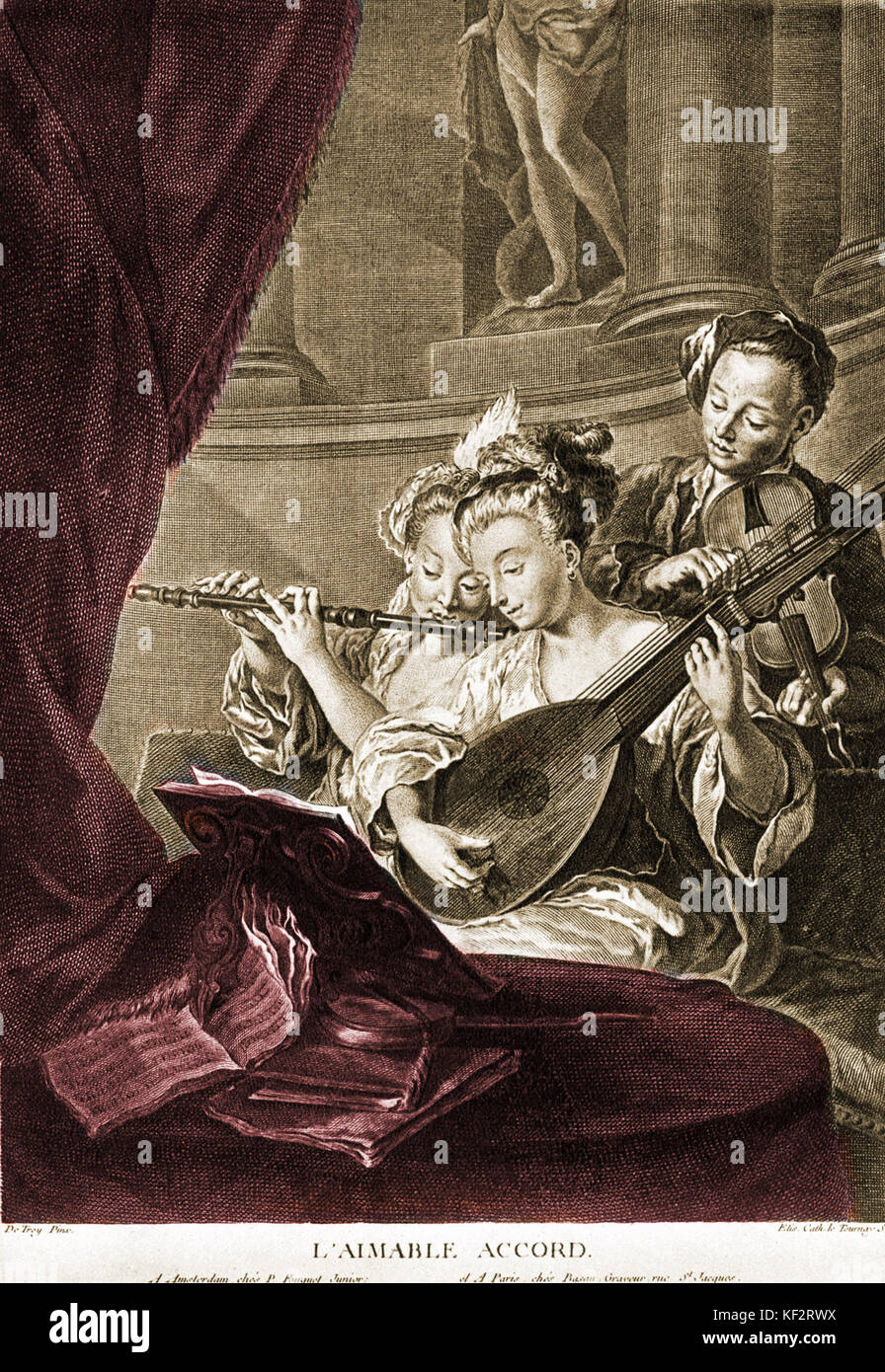 George Frideric Handel as a young musician in Hamburg, playing the ...