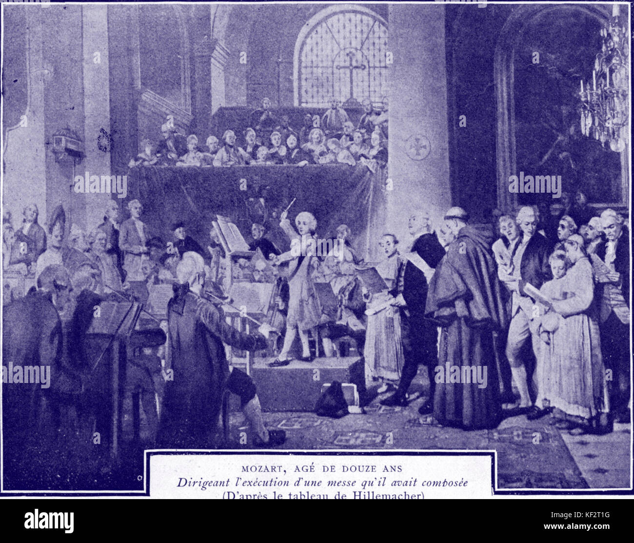 Mozart aged 12 conducting a mass he composed. By Hillemacher. Wolfgang ...