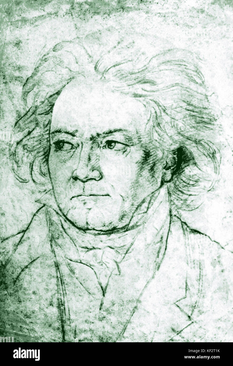 Ludwig van Beethoven drawing, 1817 by Kloeber .Ludwig van Beethoven ...