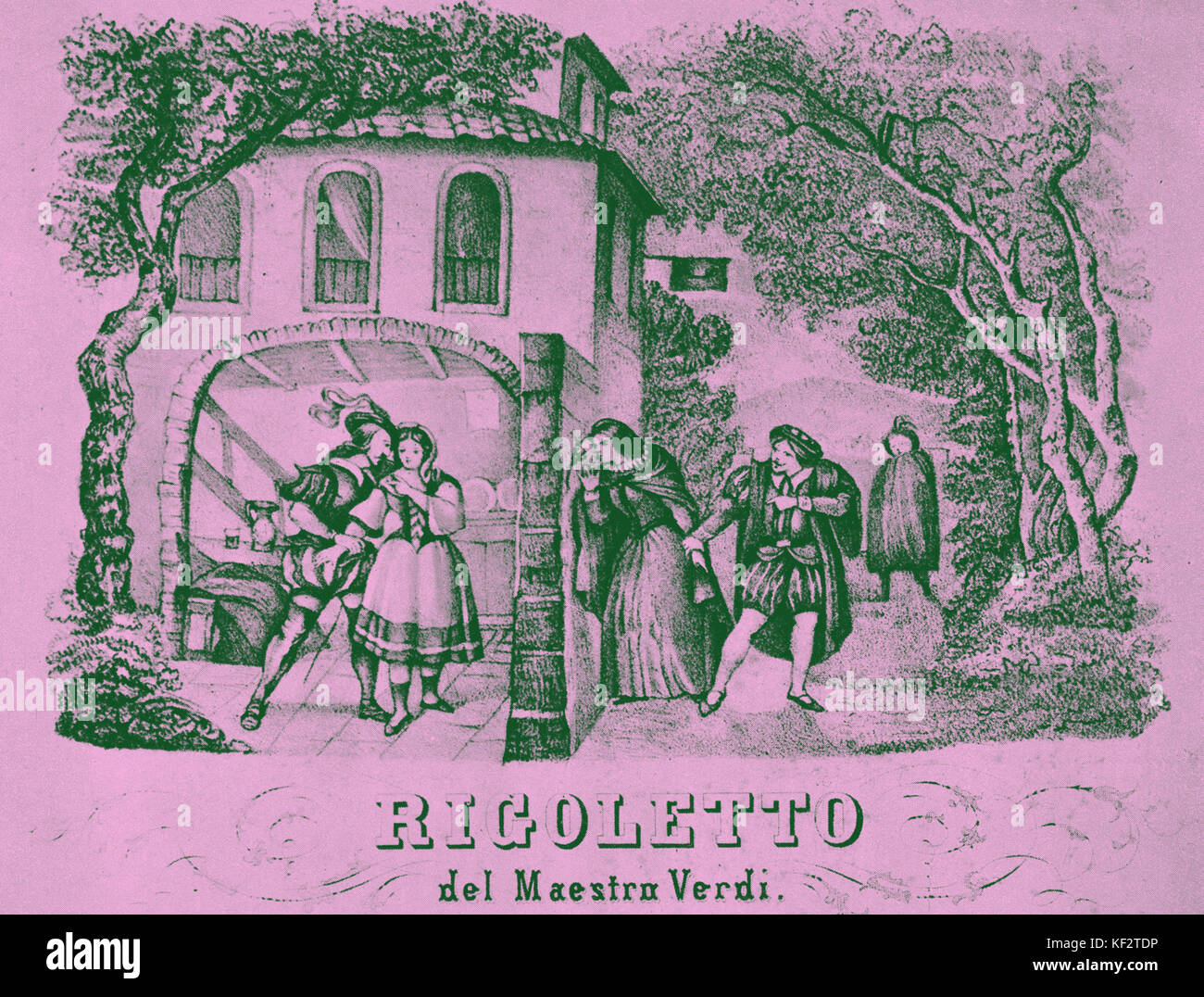 VERDI, G - RIGOLETTO Engraving on cover of score. Italian composer ...