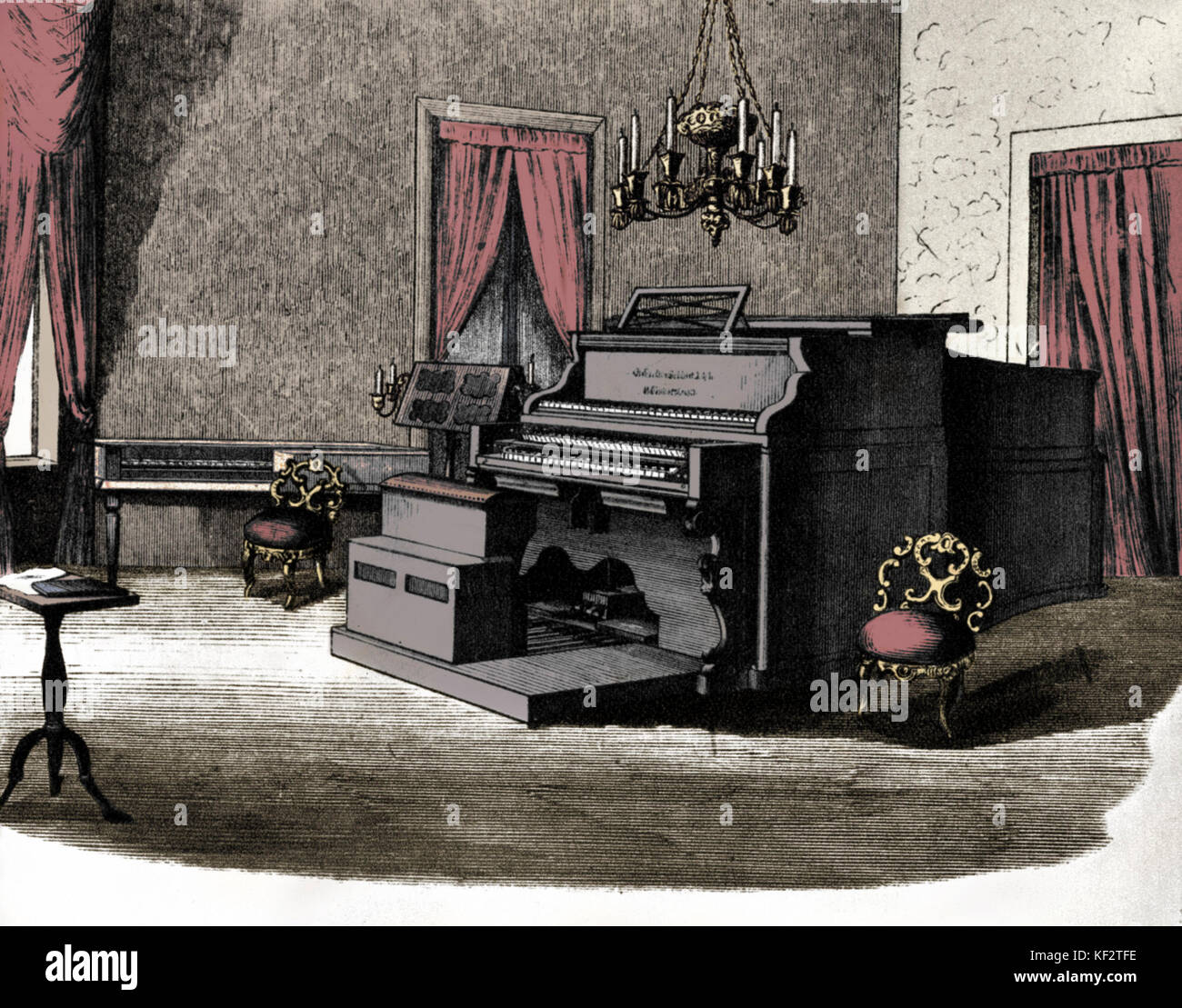 The music room in 'L' Altenburg', the villa in Weimar where Liszt and ...