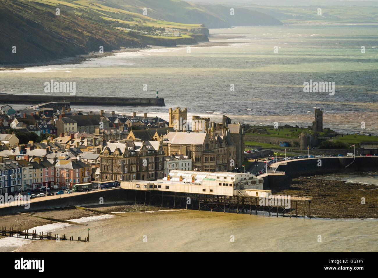 Aberystwyth university 'Old College' on the seafront at Aberystwyth ...