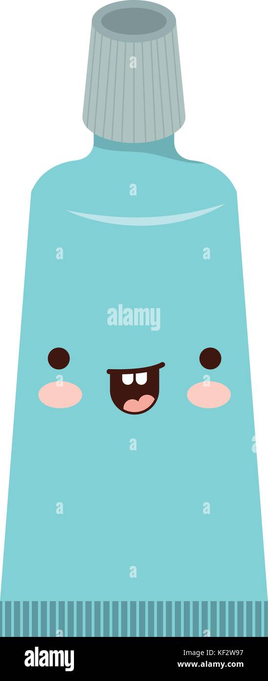 tube of kawaii toothpaste colorful silhouette Stock Vector Image & Art ...