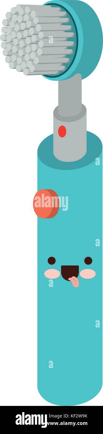 electric toothbrush kawaii colorful silhouette Stock Vector Image & Art ...