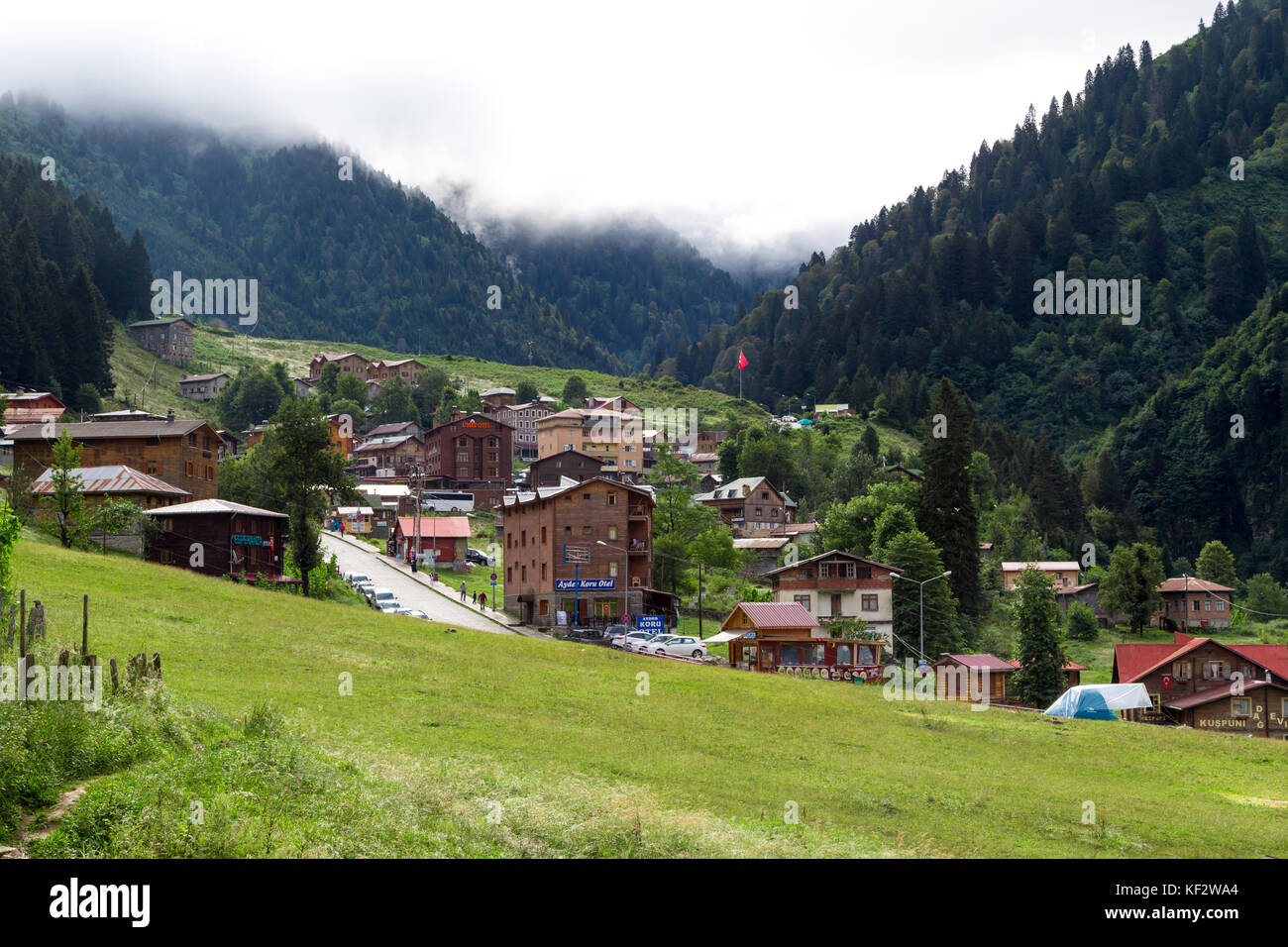 RIZE, TURKEY - AUGUST 16, 2016 : General landscape view of famous Ayder ...