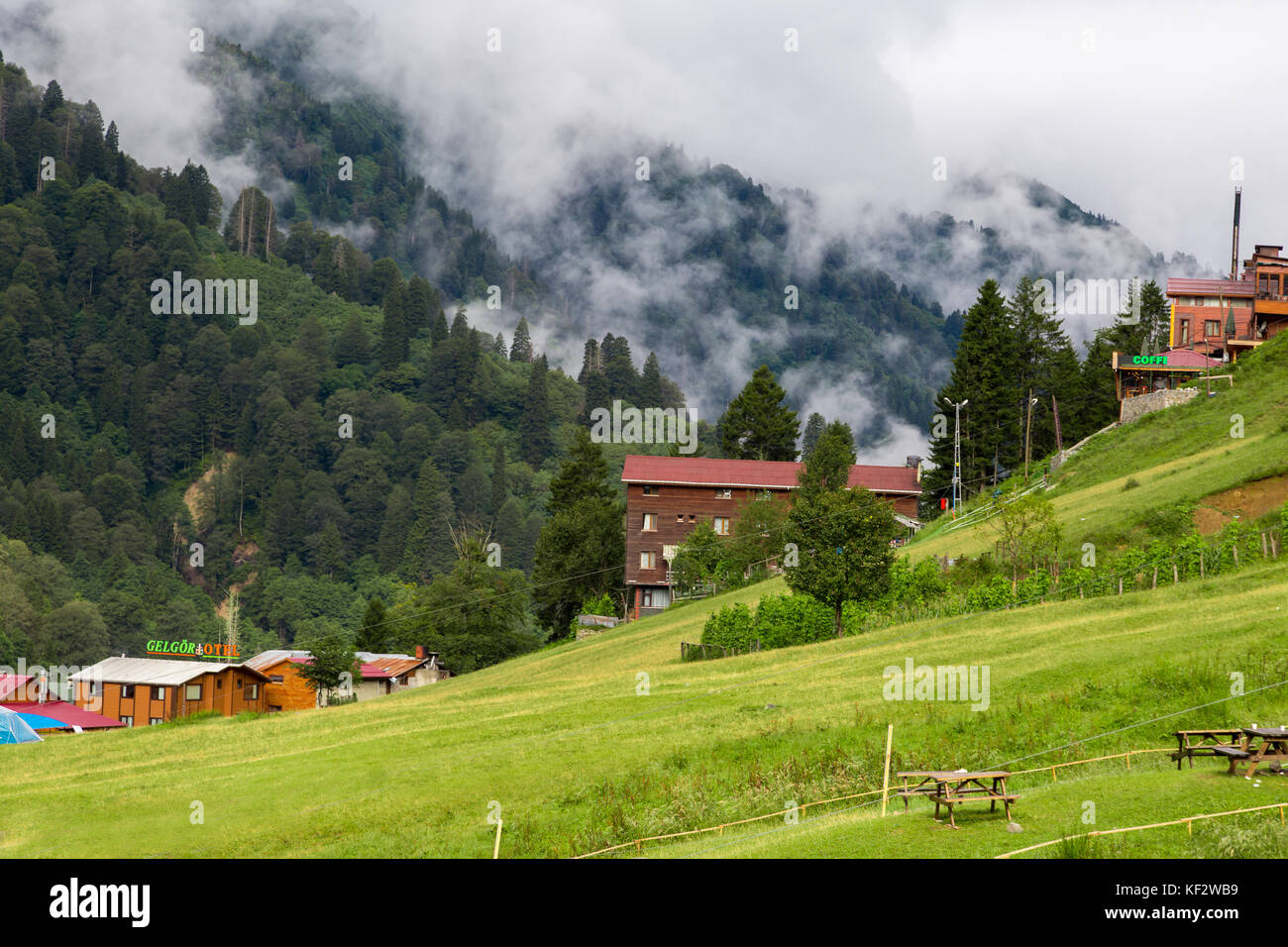 RIZE, TURKEY - AUGUST 16, 2016 : General landscape view of famous Ayder ...