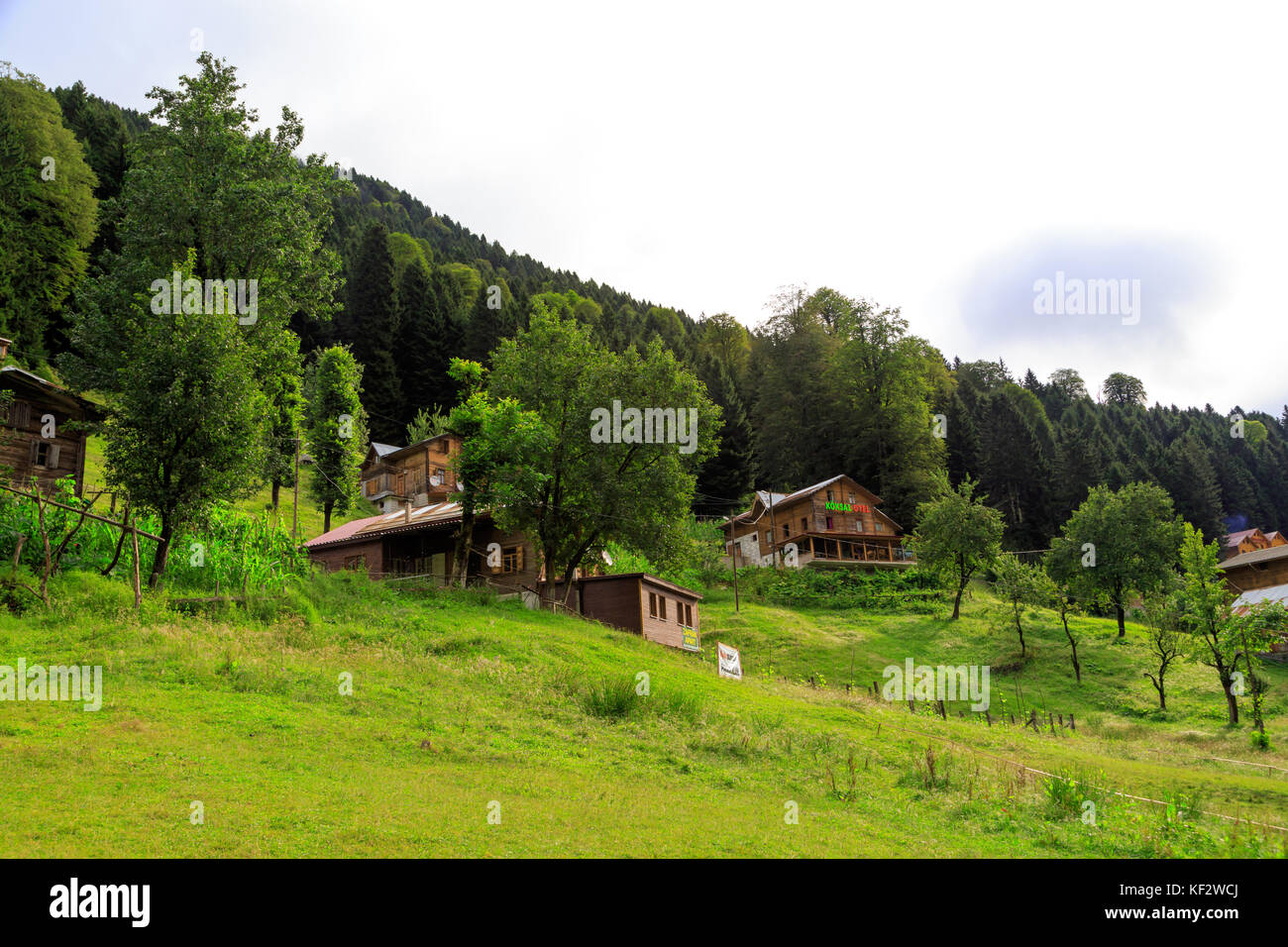 RIZE, TURKEY - AUGUST 16, 2016 : General landscape view of famous Ayder ...